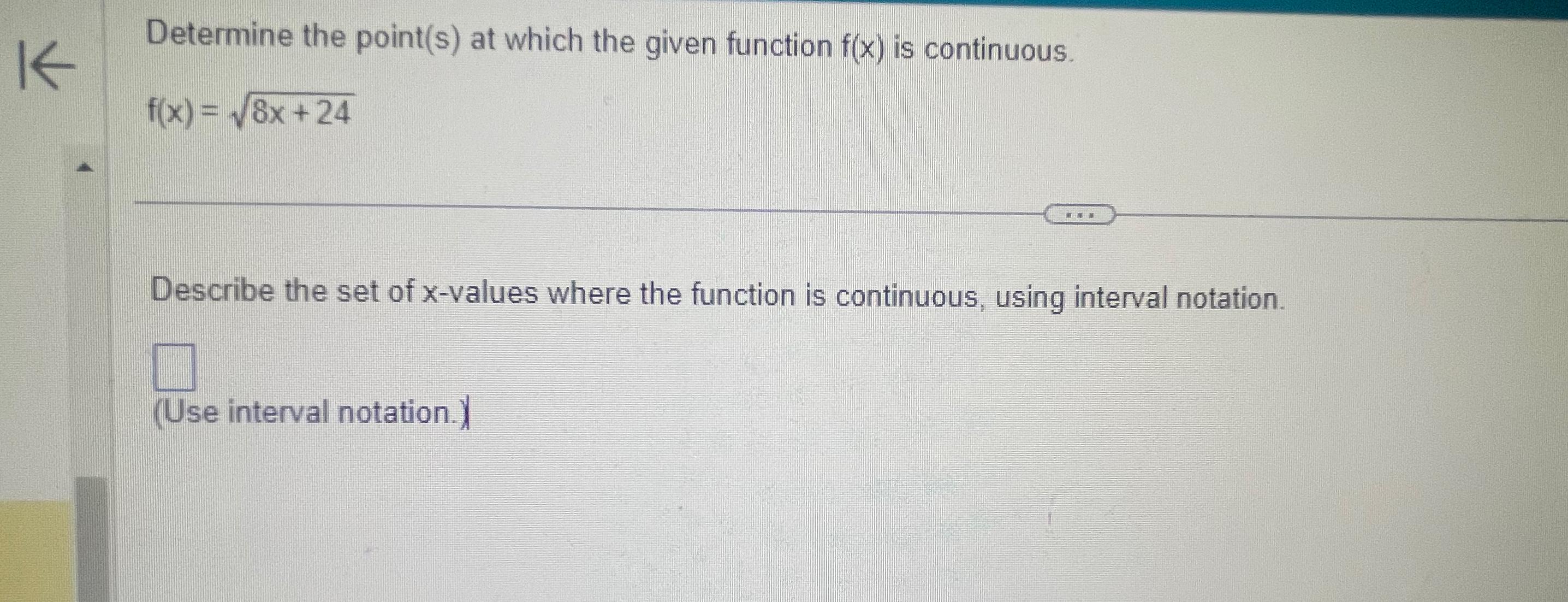 Solved Determine the point(s) ﻿at which the given function | Chegg.com