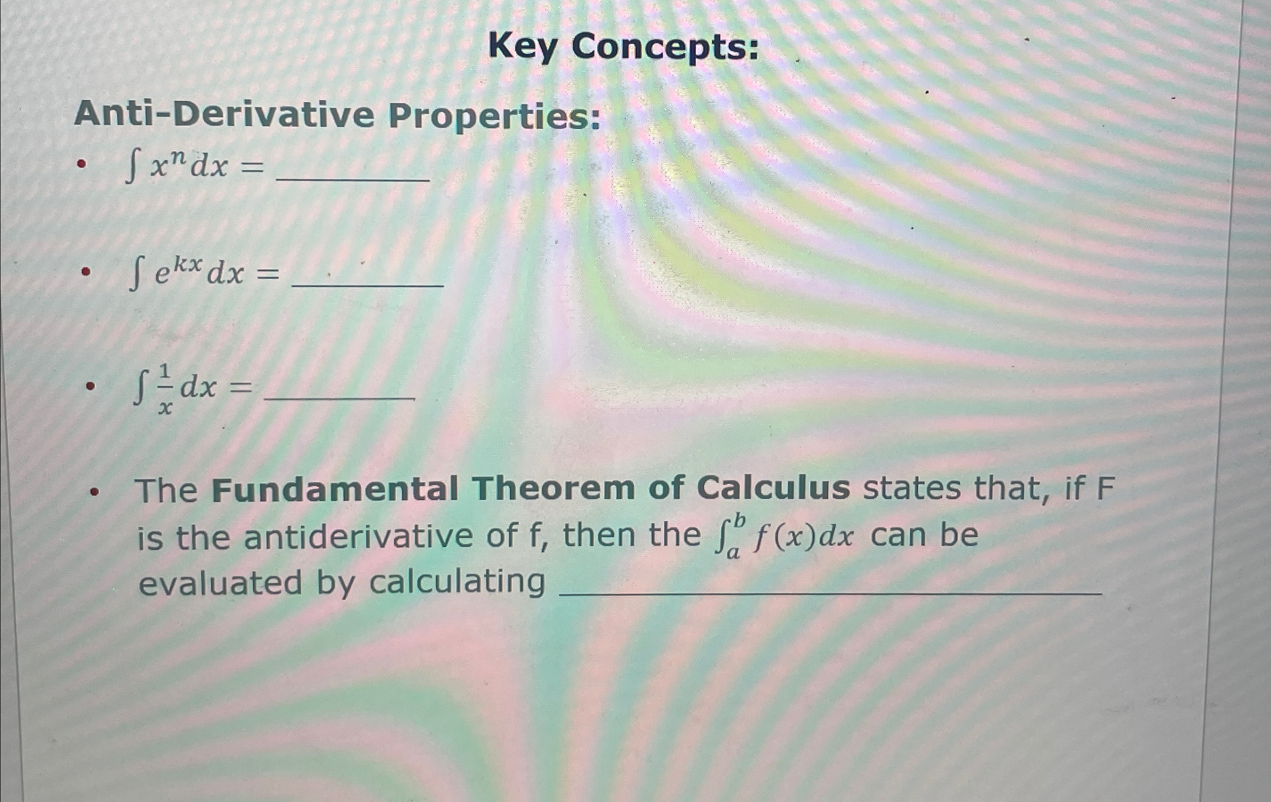 Solved Key Concepts:Anti-Derivative | Chegg.com