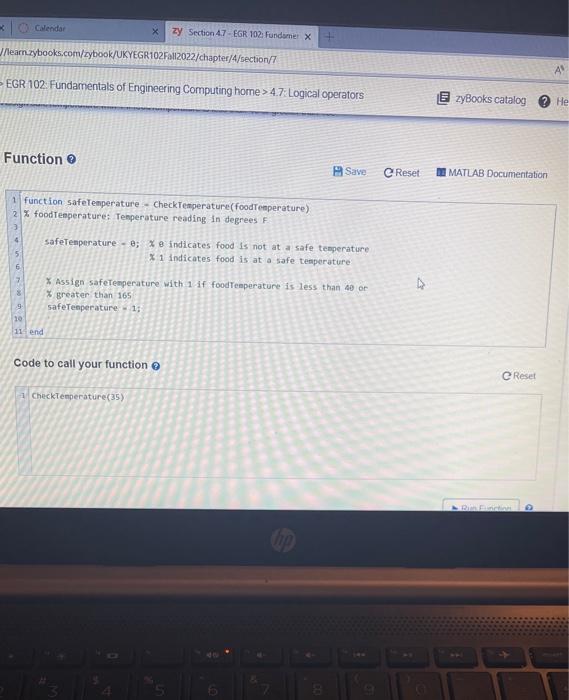 Solved 1 function safelemperature - | Chegg.com