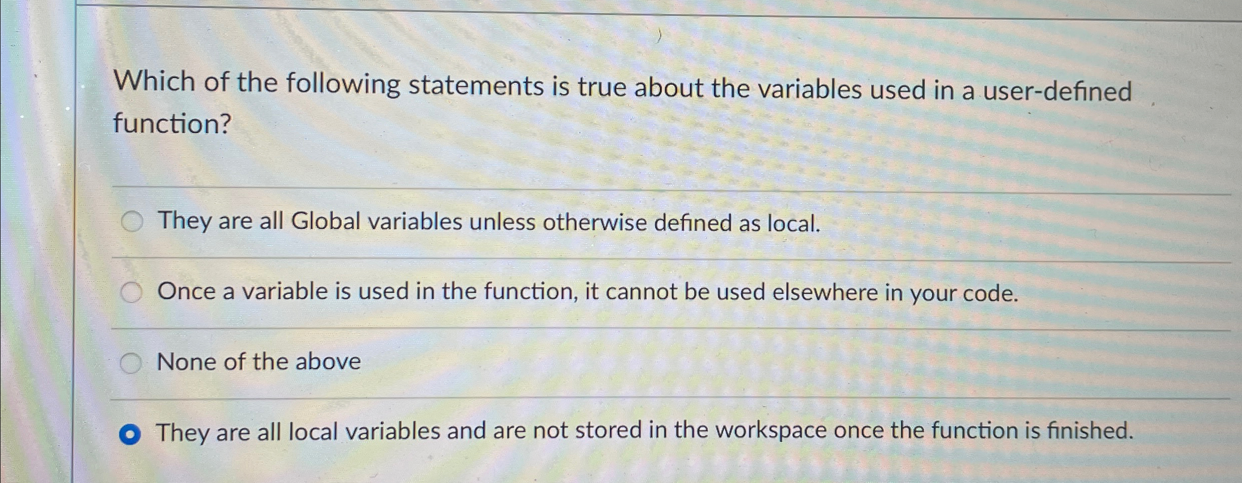 Solved Which of the following statements is true about the | Chegg.com