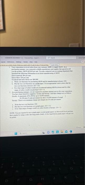 Solved HOMEWORK ASSIGNMENT 1 (1) Protected View 7 Saved V 74 | Chegg.com