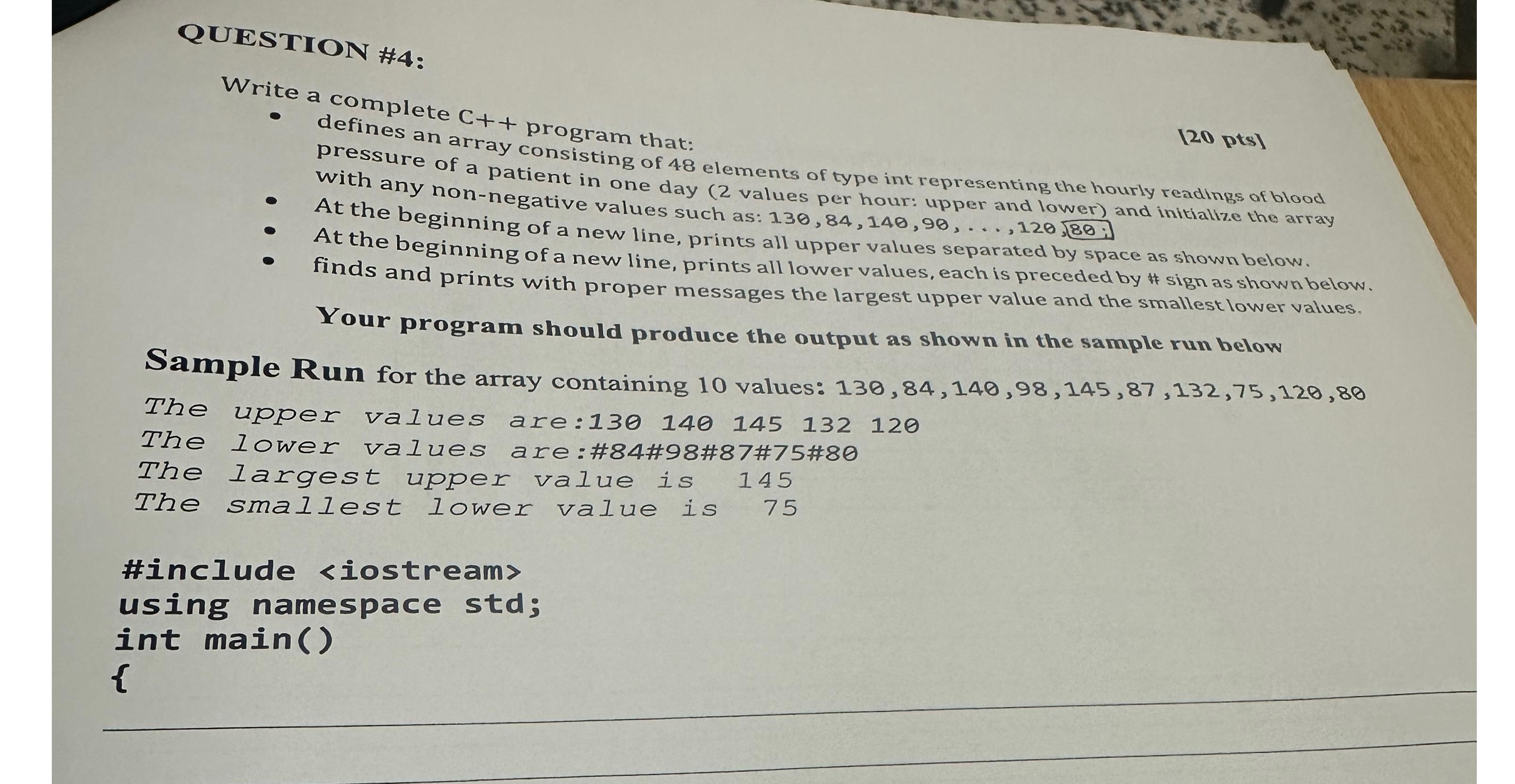 Solved Question 4 Write A Complete C ﻿program That 120
