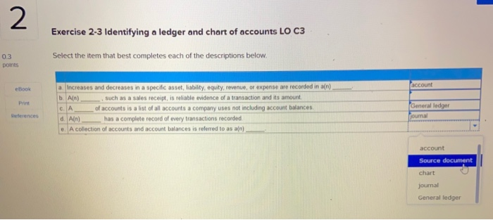 Solved Exercise 2-2 Identifying and classifying accounts LO | Chegg.com