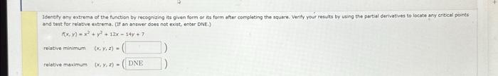 Solved Identify any extrema of the function by recegnizing | Chegg.com