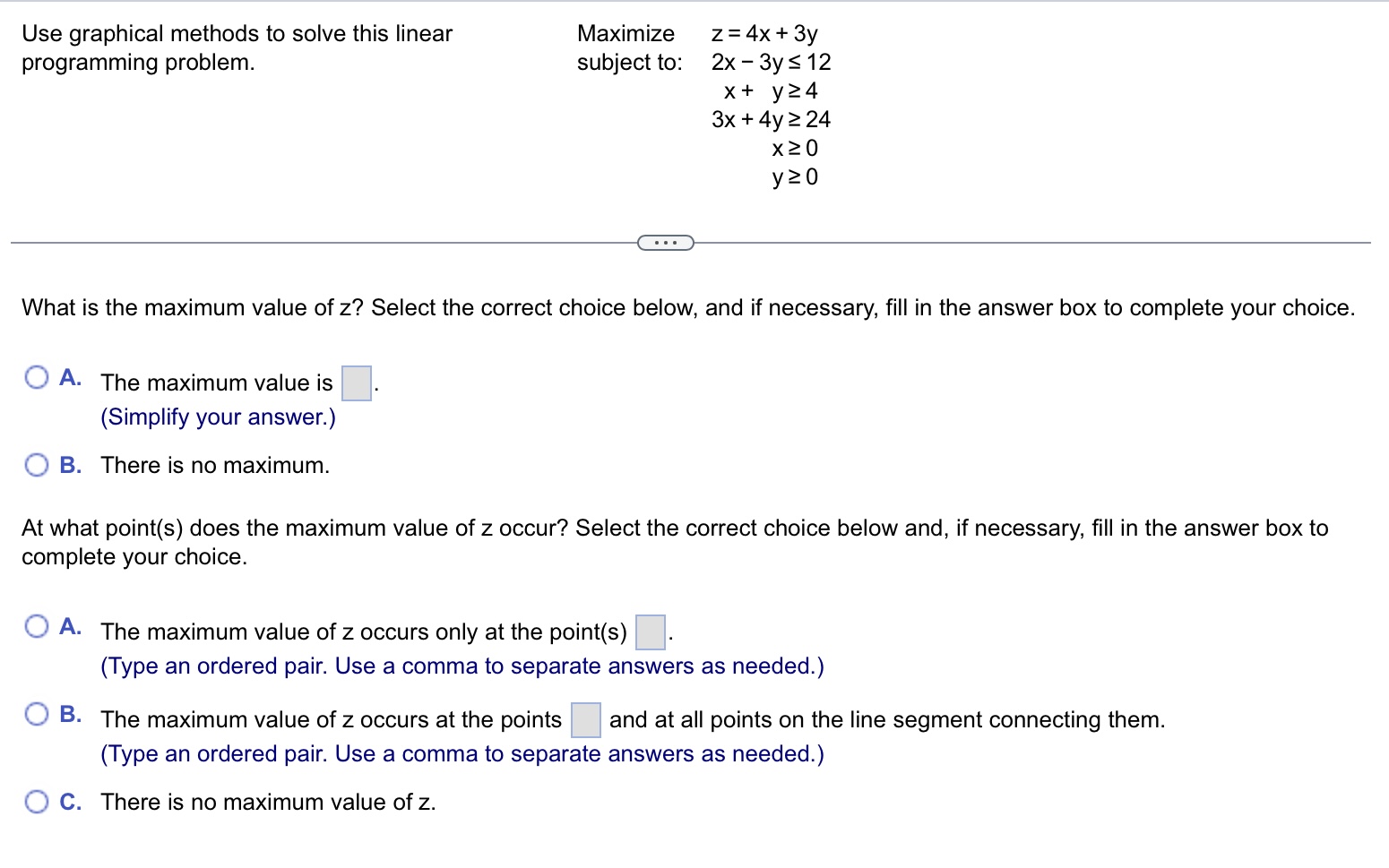 Solved Use graphical methods to solve this linearprogramming | Chegg.com