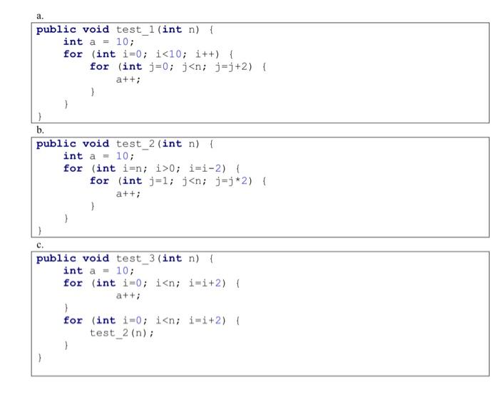 Solved no main method required. what is the big o notation | Chegg.com