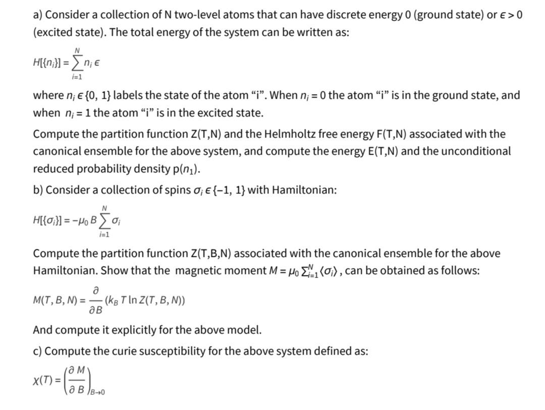 Solved please solve this Statistical Physics Questions step | Chegg.com