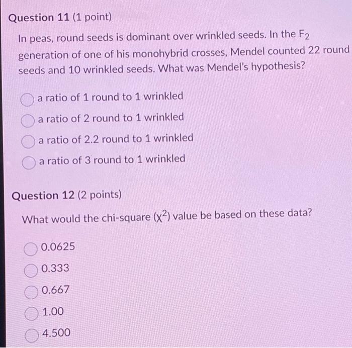 Solved In peas, round seeds is dominant over wrinkled seeds. | Chegg.com