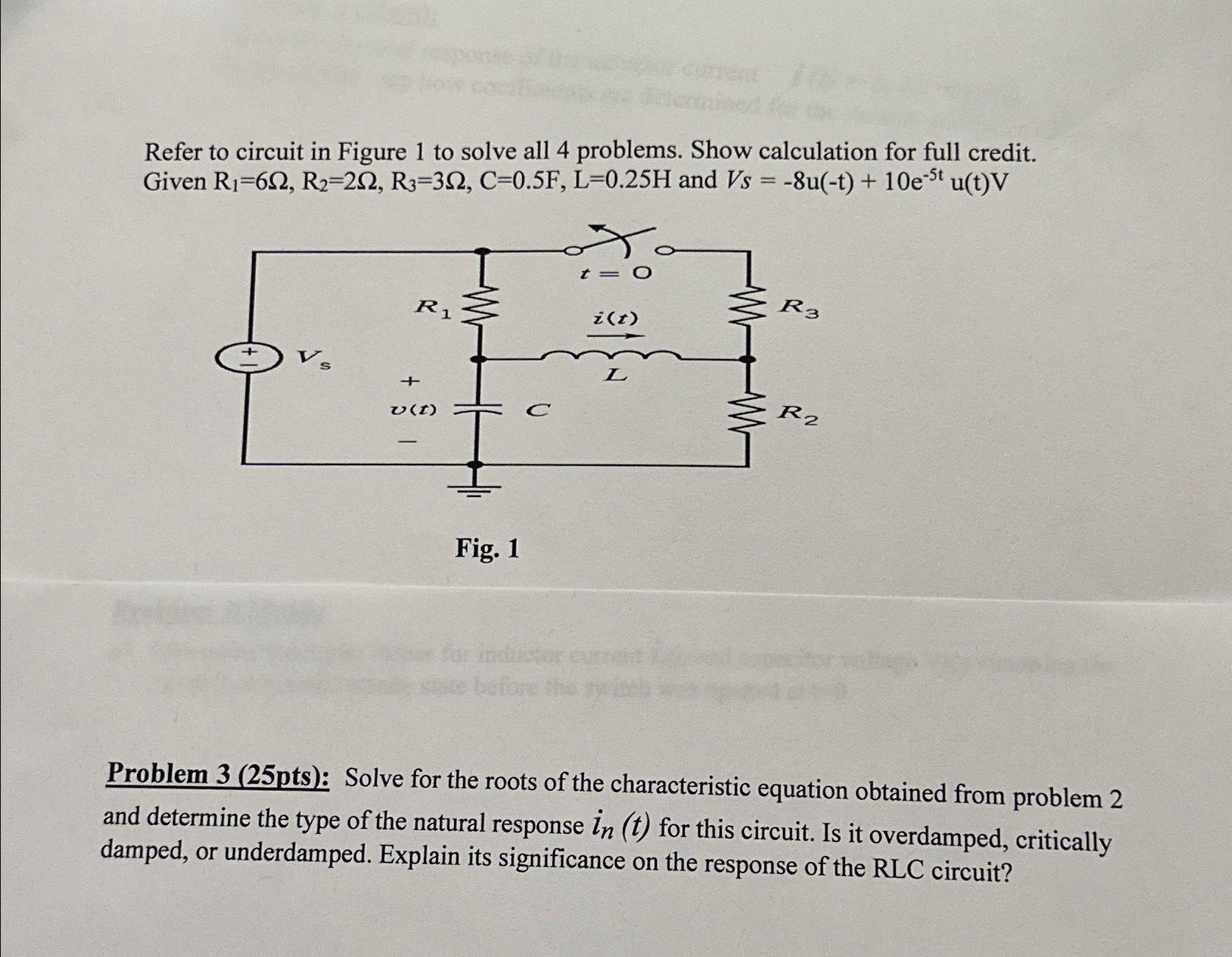 Solved Refer to circuit in Figure 1 ﻿to solve all 4 | Chegg.com