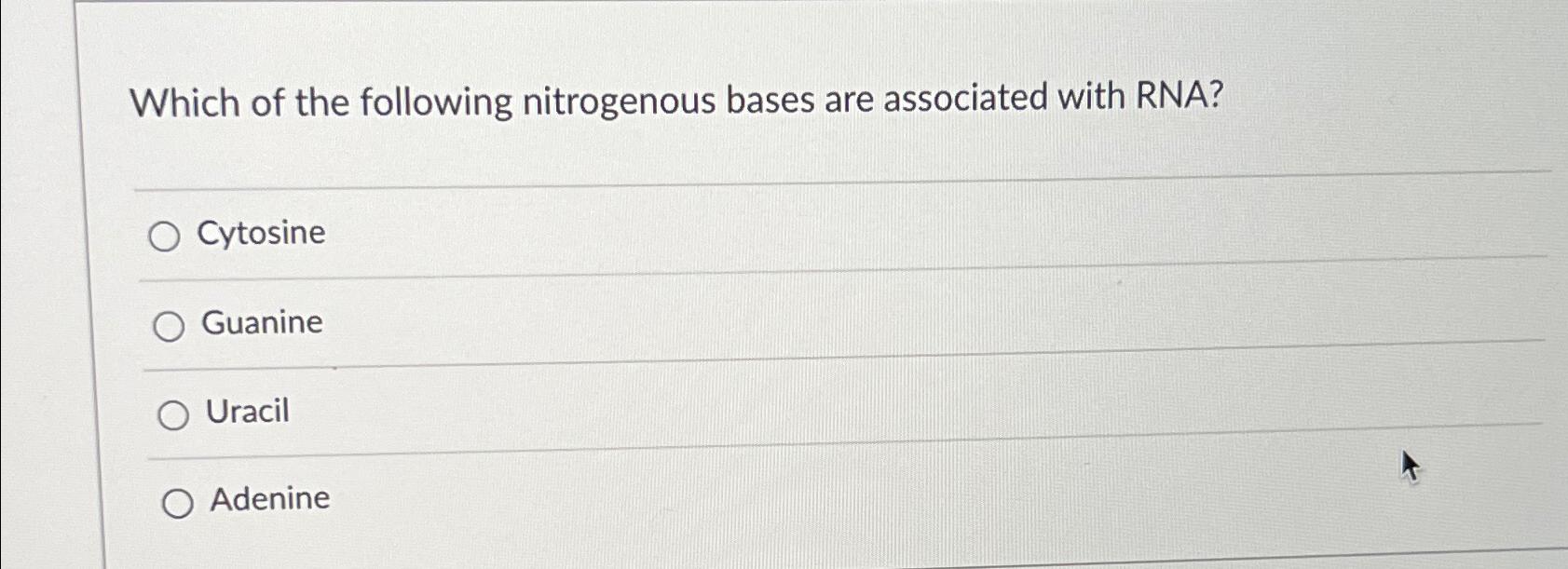 Solved Which of the following nitrogenous bases are | Chegg.com