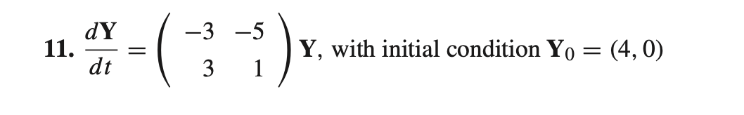 Solved dYdt=([-3,-5],[3,1])Y, ﻿with initial condition | Chegg.com
