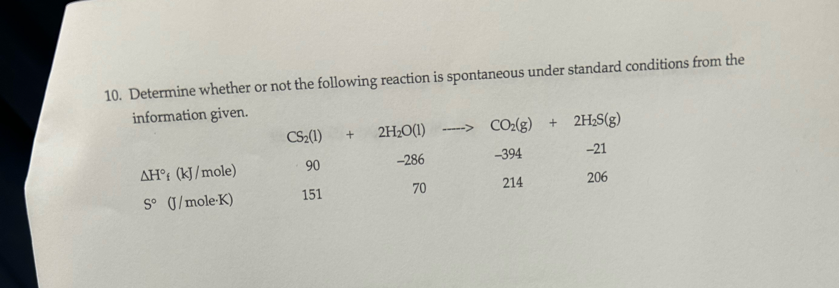 Solved Determine whether or not the following reaction is | Chegg.com