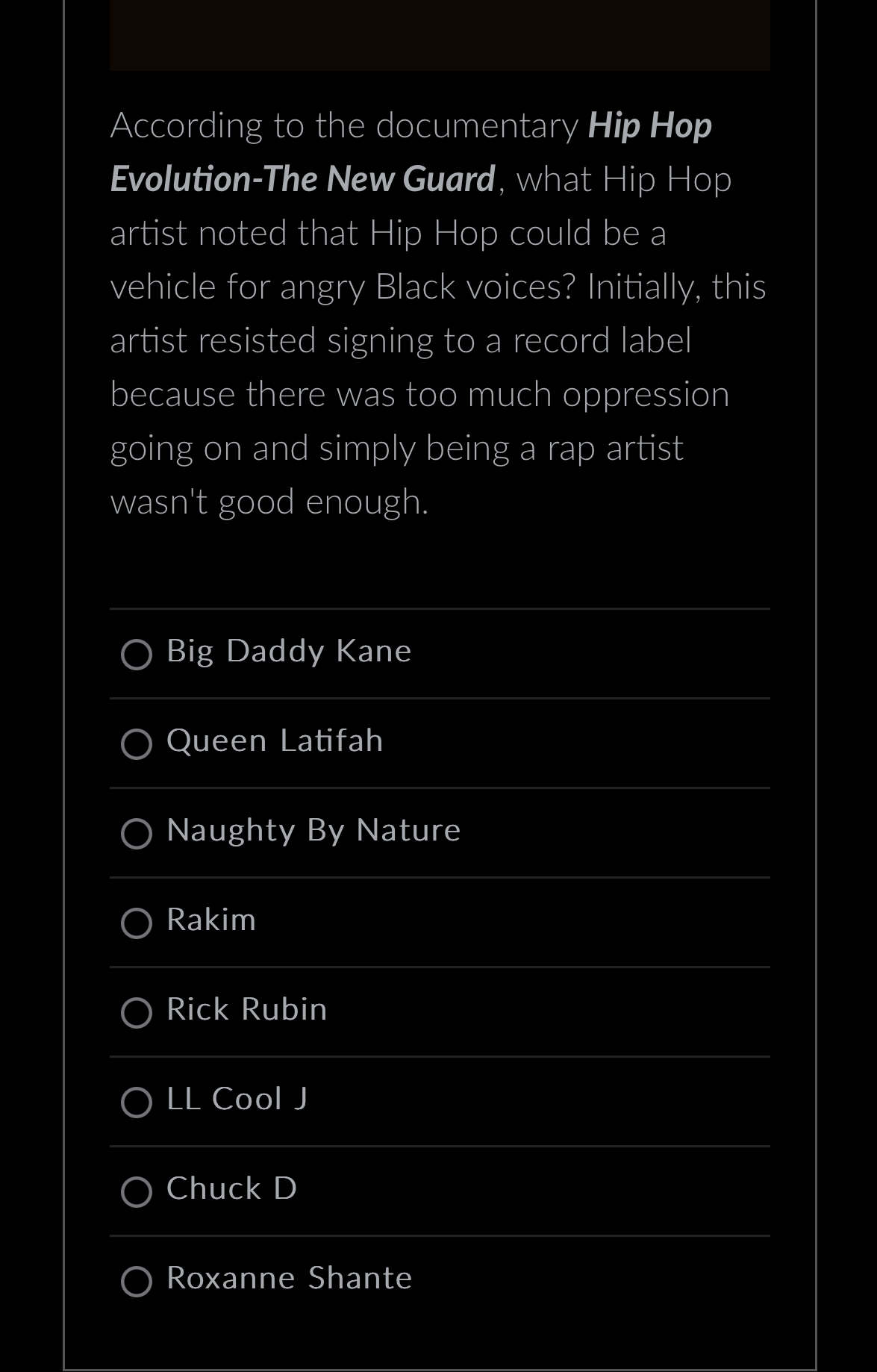 Solved According to the documentary Hip Hop Evolution-The | Chegg.com