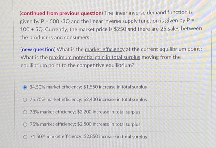 Solved (continued from previous question) The linear inverse | Chegg.com