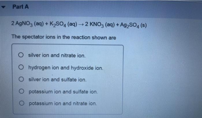Solved AgNO3(aq) + KCl(aq) +AgCl(s) + KNO3(aq) O | Chegg.com