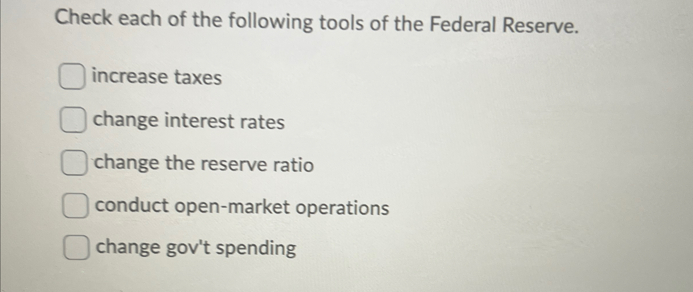 Solved Check each of the following tools of the Federal | Chegg.com