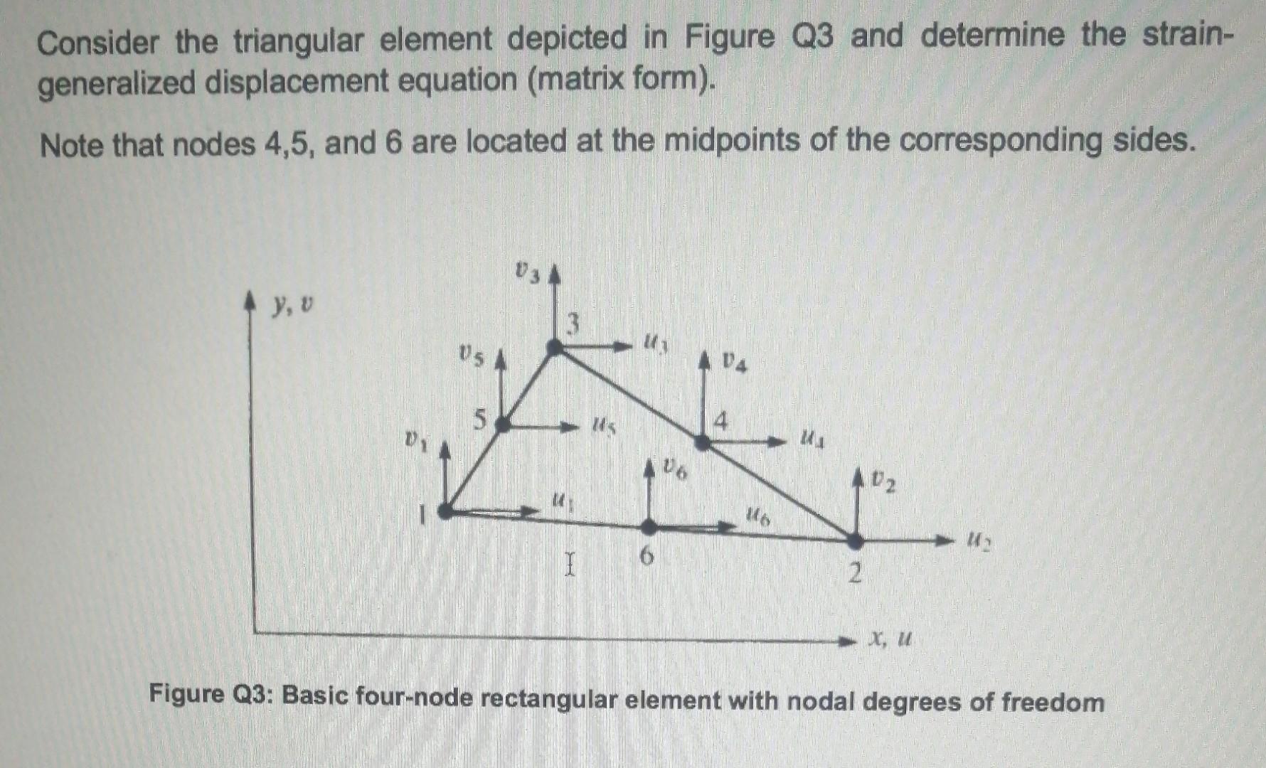 Solved Consider the triangular element depicted in Figure Q3 | Chegg.com