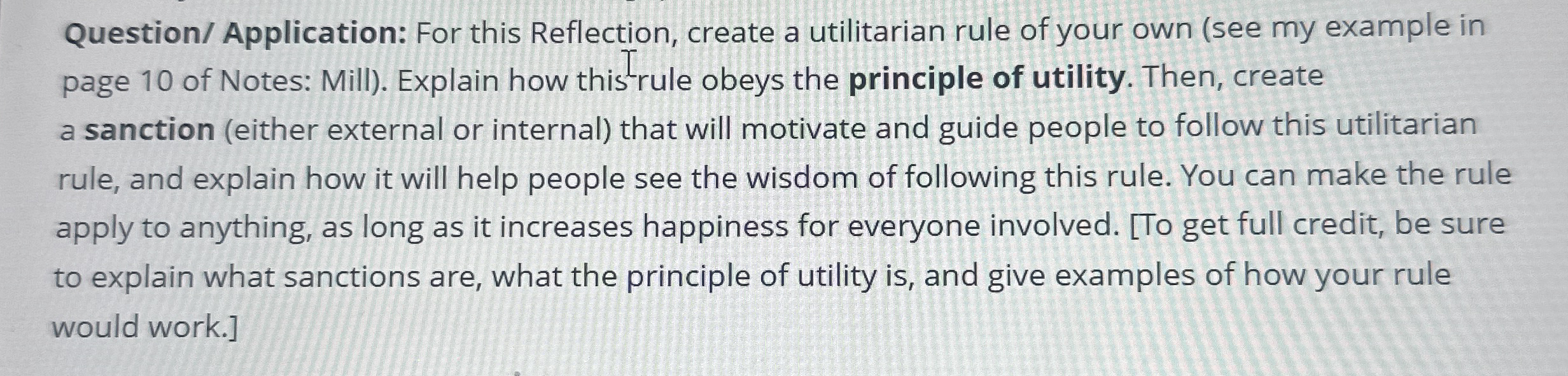 Solved Question/Application: For this Reflection, create a | Chegg.com