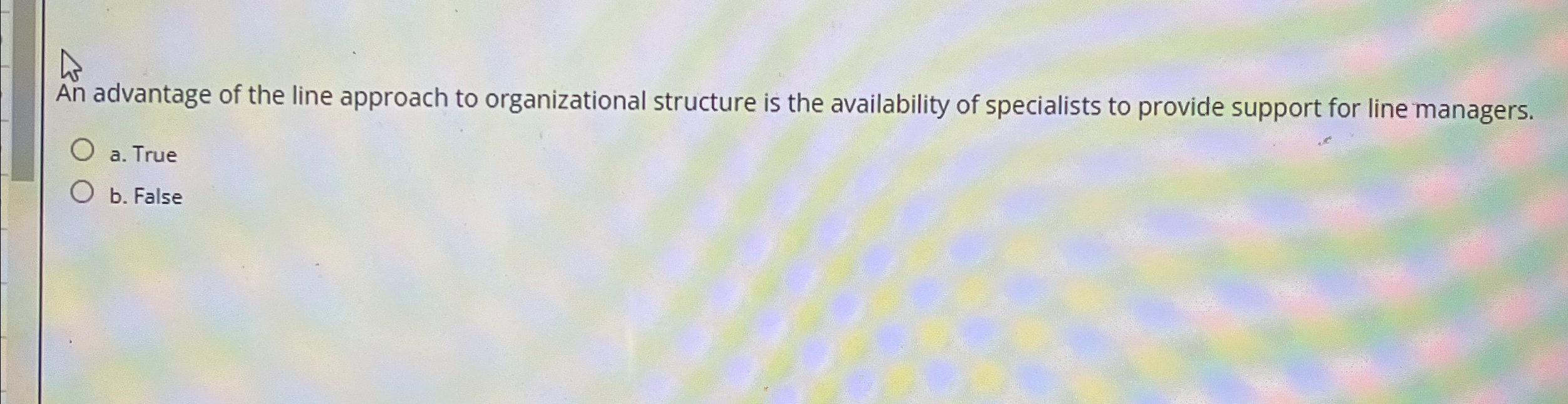 Solved An advantage of the line approach to organizational | Chegg.com