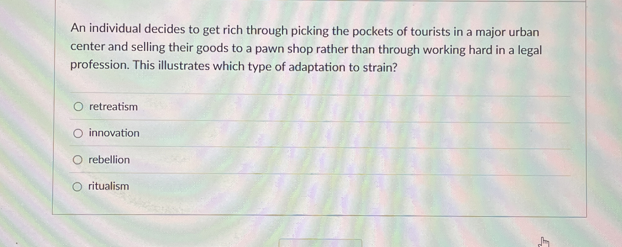 Solved An individual decides to get rich through picking the | Chegg.com