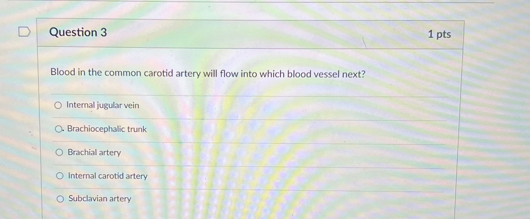 Solved Question 31 ﻿ptsBlood in the common carotid artery | Chegg.com