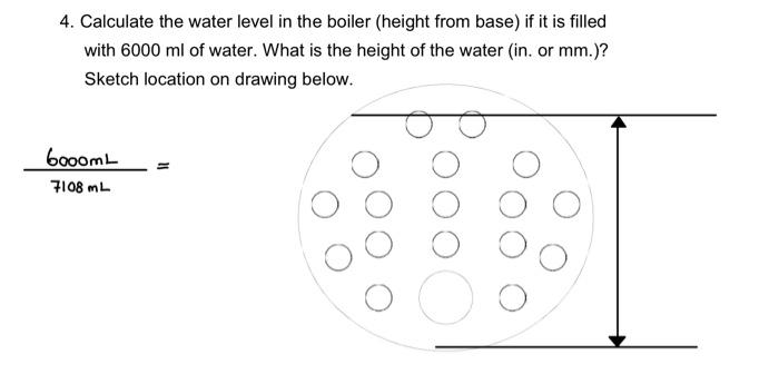 4. Calculate the water level in the boiler (height | Chegg.com