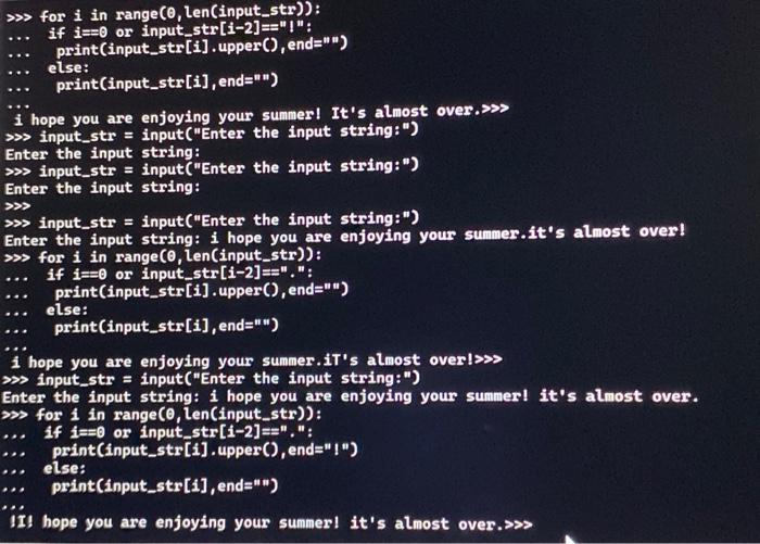 Solved why doesnt my code want to capalize the right | Chegg.com