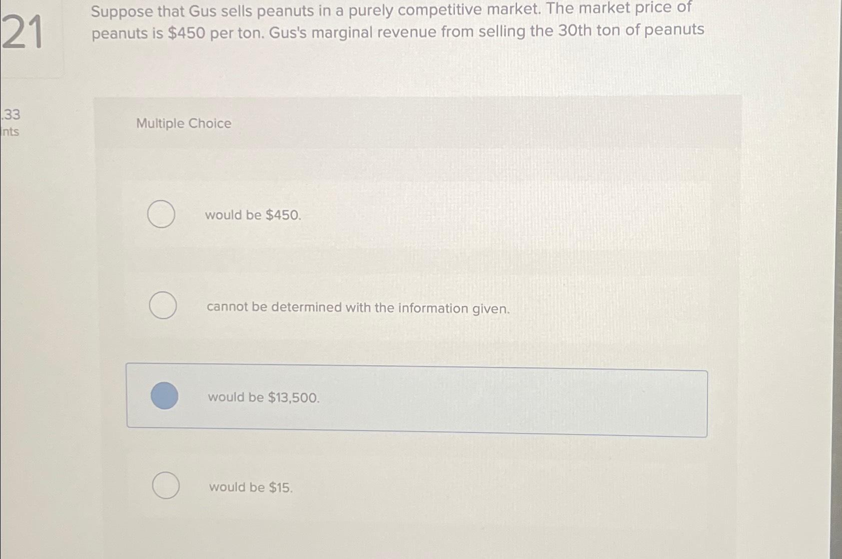 Solved Suppose that Gus sells peanuts in a purely | Chegg.com
