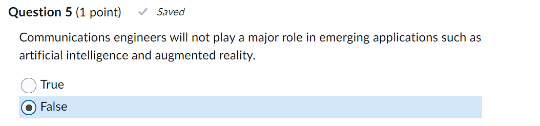Solved Question 5 (1 ﻿point)Communications engineers will | Chegg.com