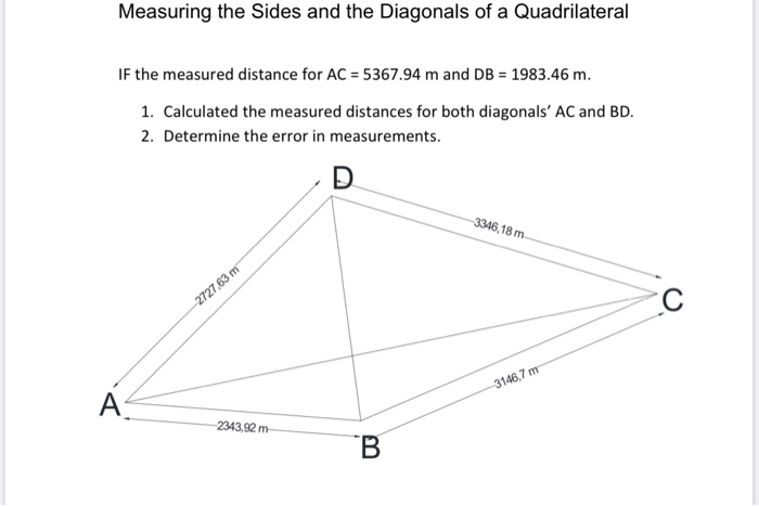 Measuring the sides and the Diagonals of a | Chegg.com
