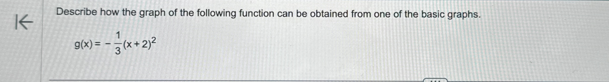 Solved Describe how the graph of the following function can | Chegg.com