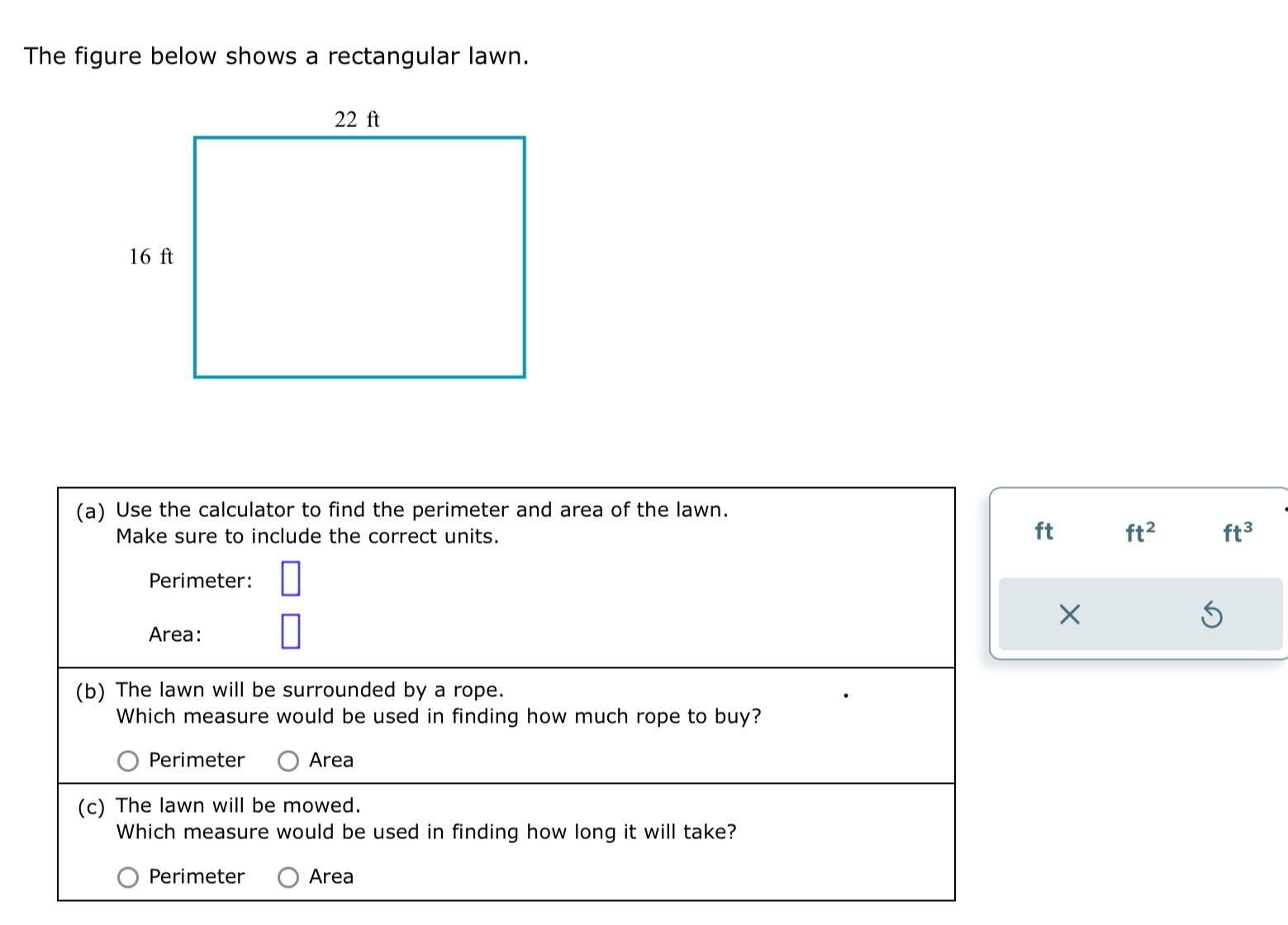 Solved The figure below shows a rectangular lawn.16(a) ﻿Use | Chegg.com