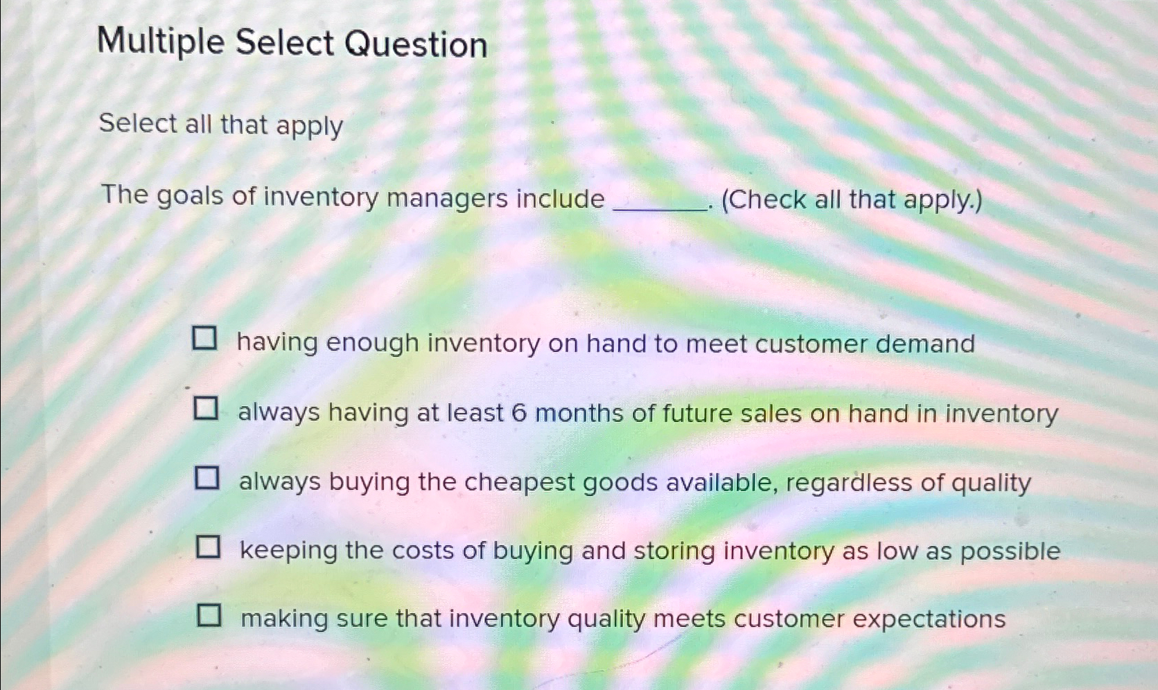 Solved Multiple Select QuestionSelect all that applyThe | Chegg.com