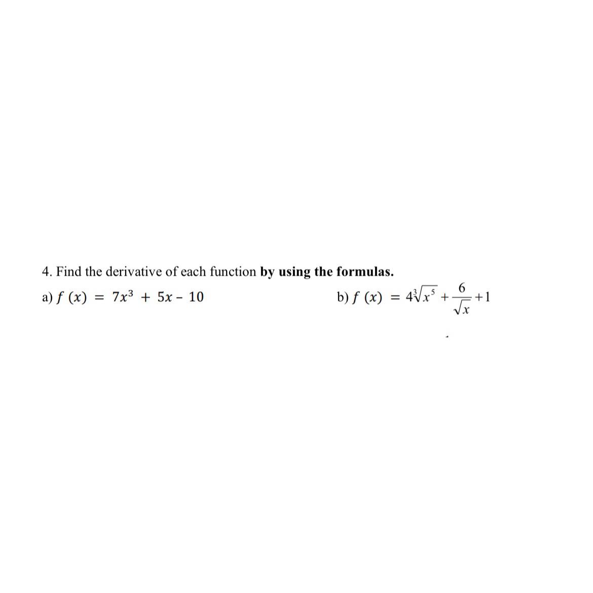 Solved Find the derivative of each function by using the | Chegg.com