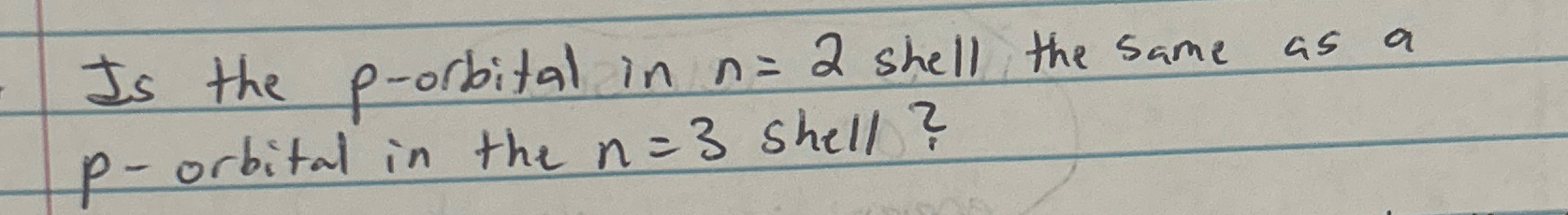 Solved Is the p-orbital in n=2 ﻿shell the same as a | Chegg.com