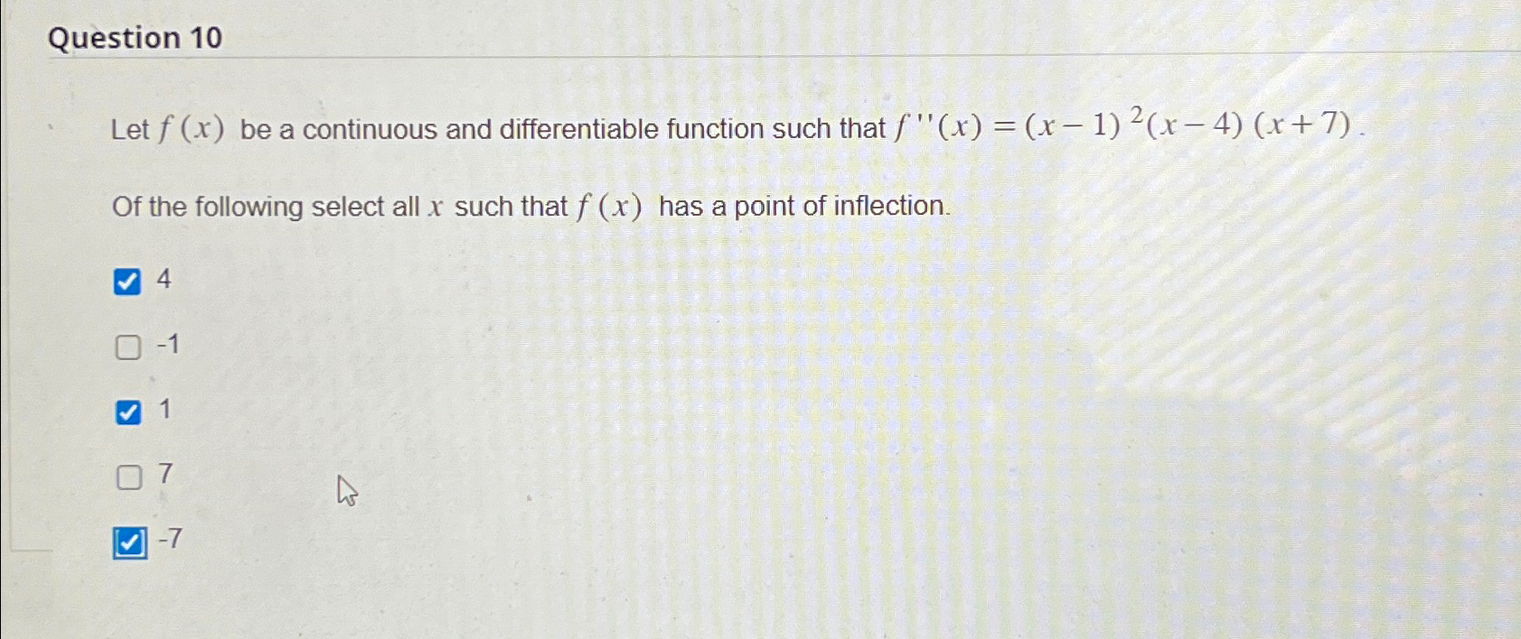 Solved Question 10Let f(x) ﻿be a continuous and | Chegg.com