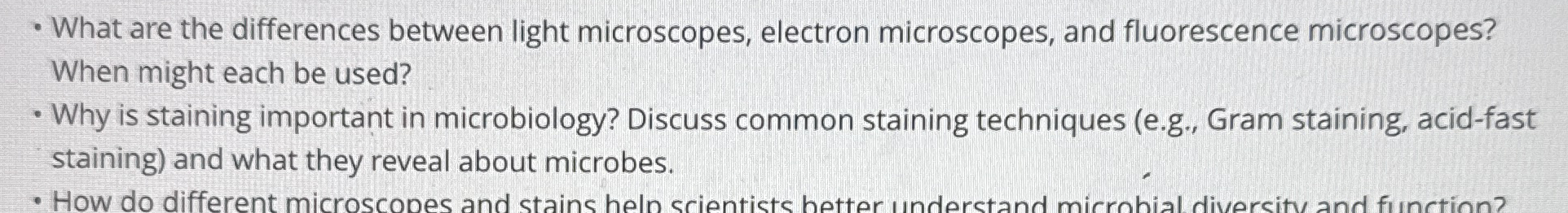 -What are the differences between light microscopes, | Chegg.com