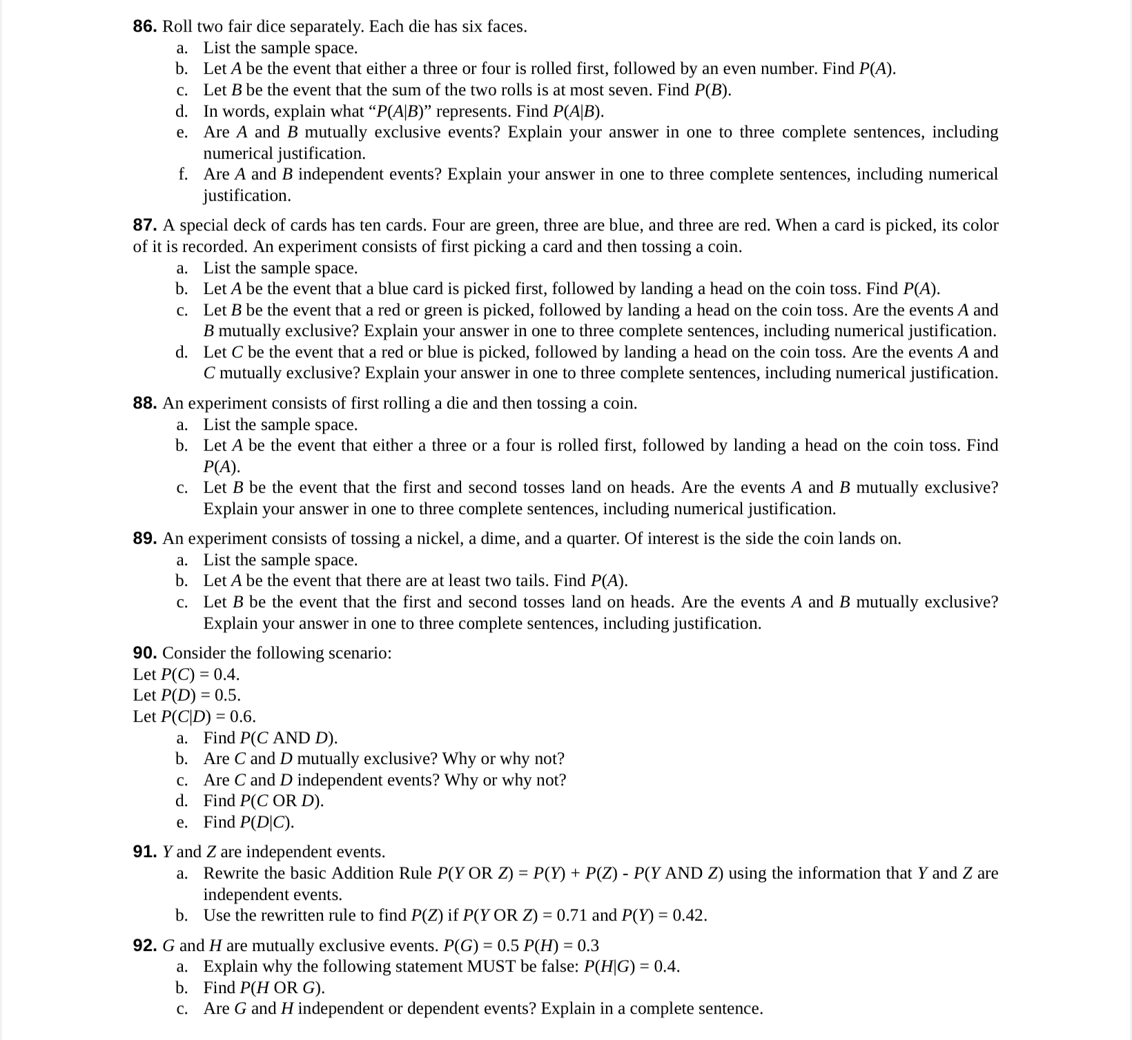 Solved Roll two fair dice separately. Each die has six | Chegg.com