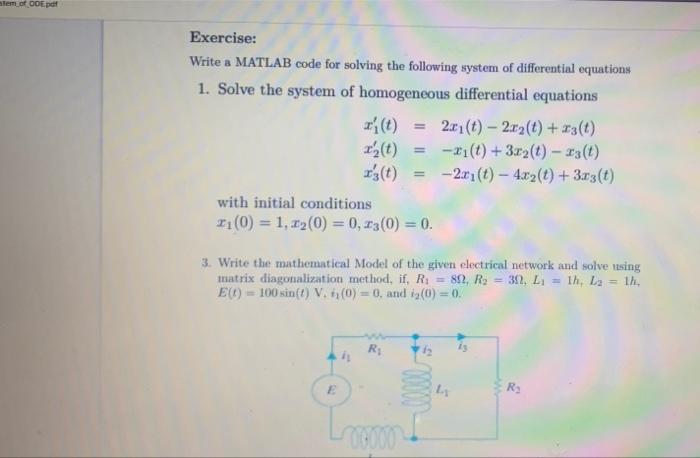 Solved complete the two exercise problems using matlab | Chegg.com