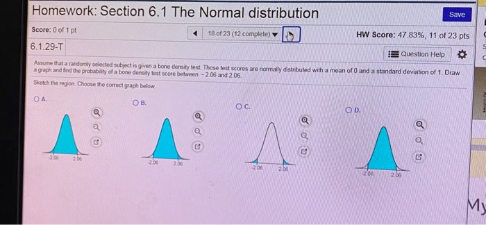 Solved Homework: Section 6.1 The Normal distribution Save | Chegg.com