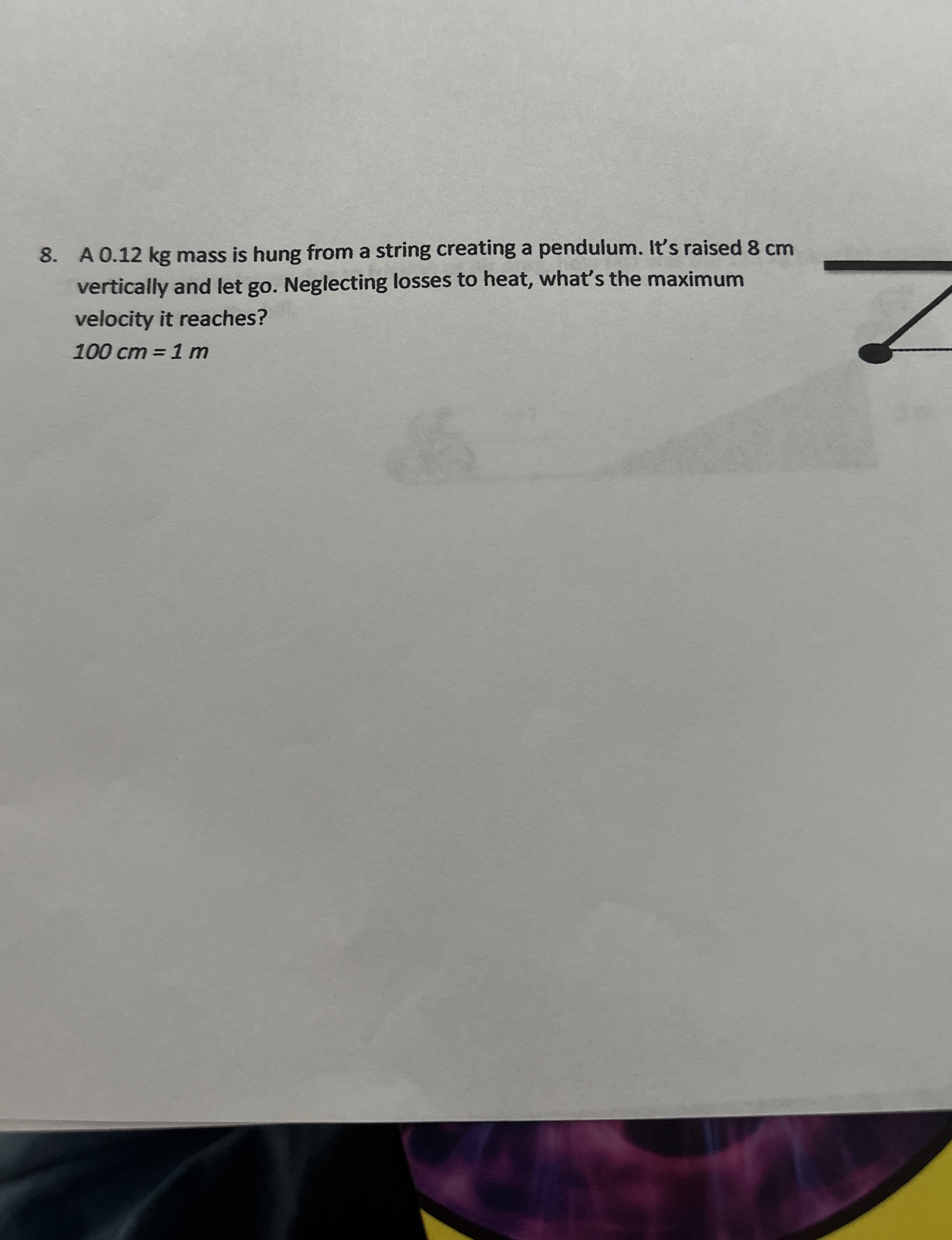 Solved A 0.12 ﻿kg mass is hung from a string creating a | Chegg.com