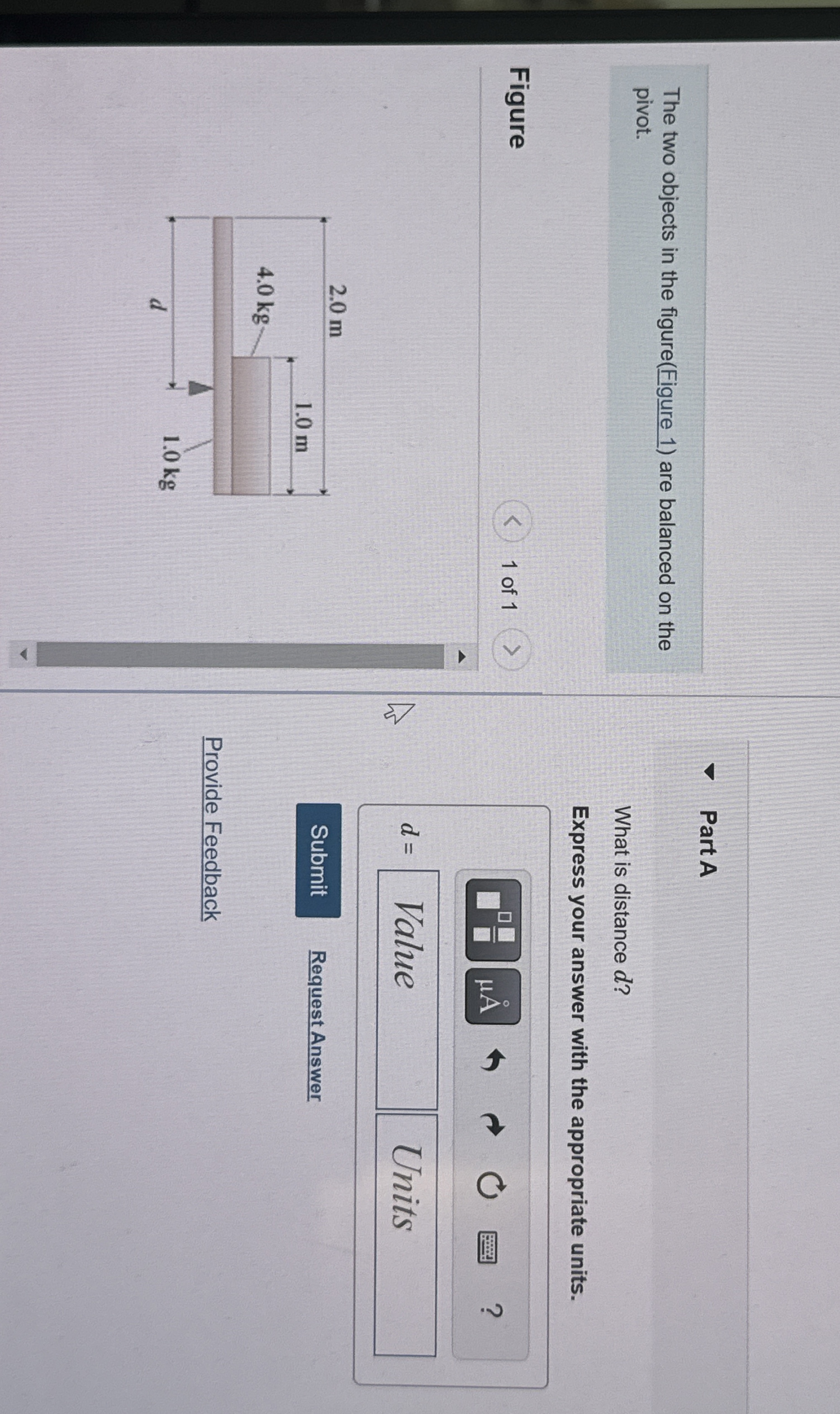 Solved The two objects in the figure(Figure 1) ﻿are balanced | Chegg.com