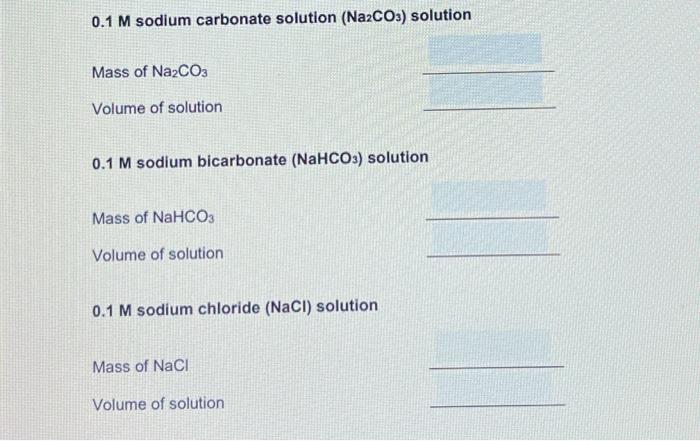 Solved 0.1 M sodium carbonate solution (Na2CO3) solution | Chegg.com