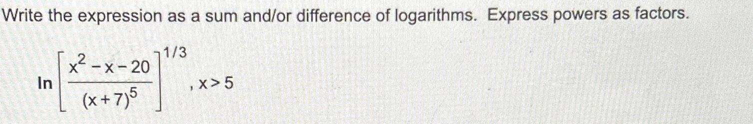 Solved Write the expression as a sum and/or difference of | Chegg.com
