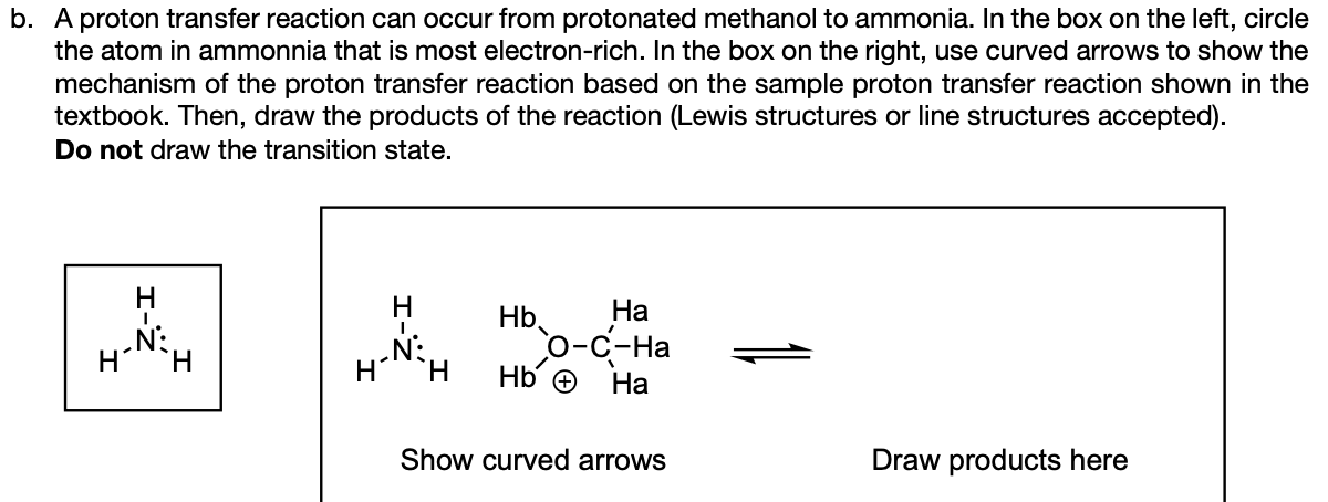 Solved b. ﻿A proton transfer reaction can occur from | Chegg.com