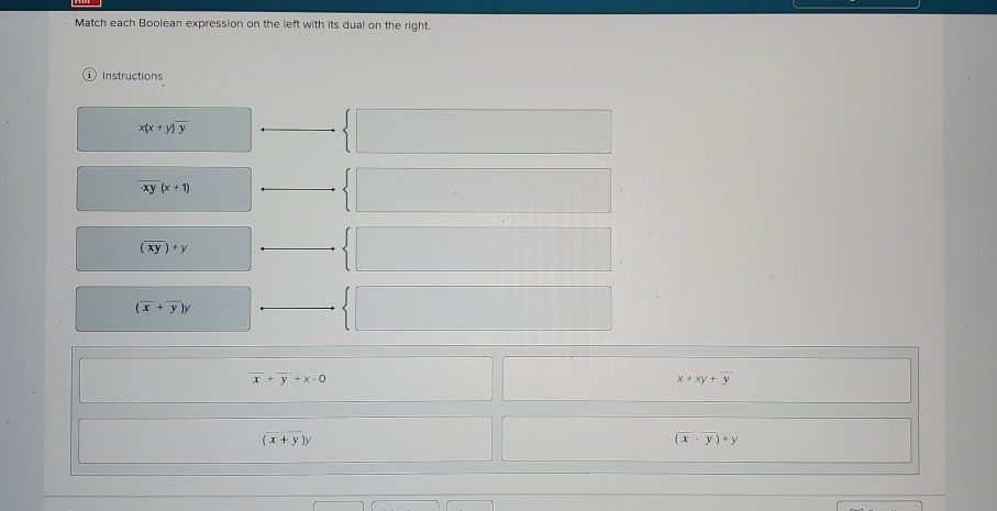 Solved Match each Boolean expression on the left with its | Chegg.com