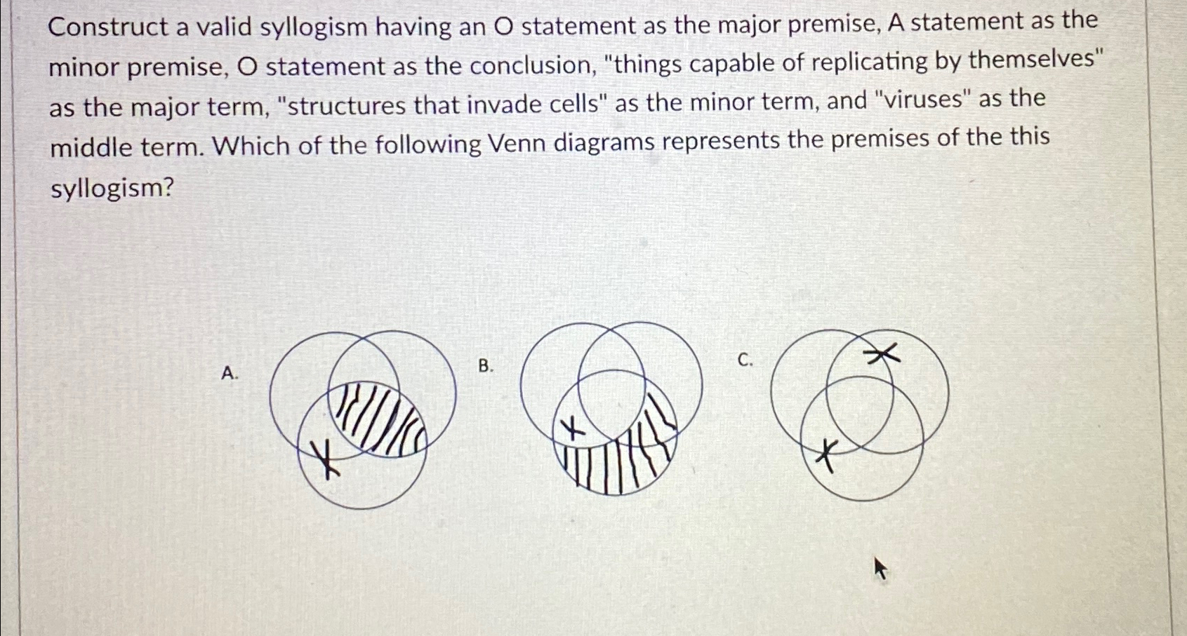 Solved Construct a valid syllogism having an O statement as | Chegg.com
