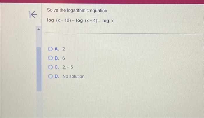 Solved Solve the logarithmic equation. | Chegg.com