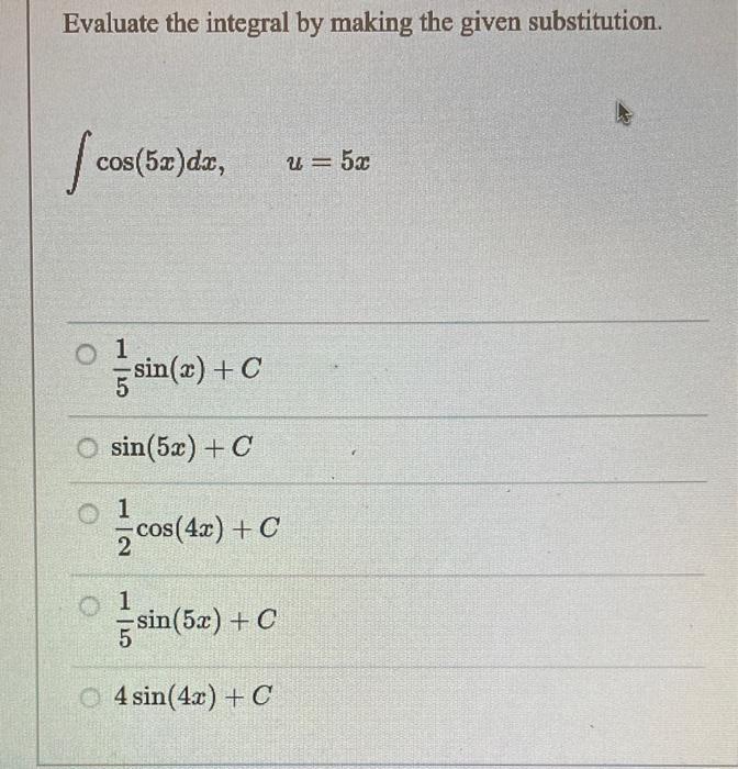 Solved Evaluate the integral by making the given | Chegg.com