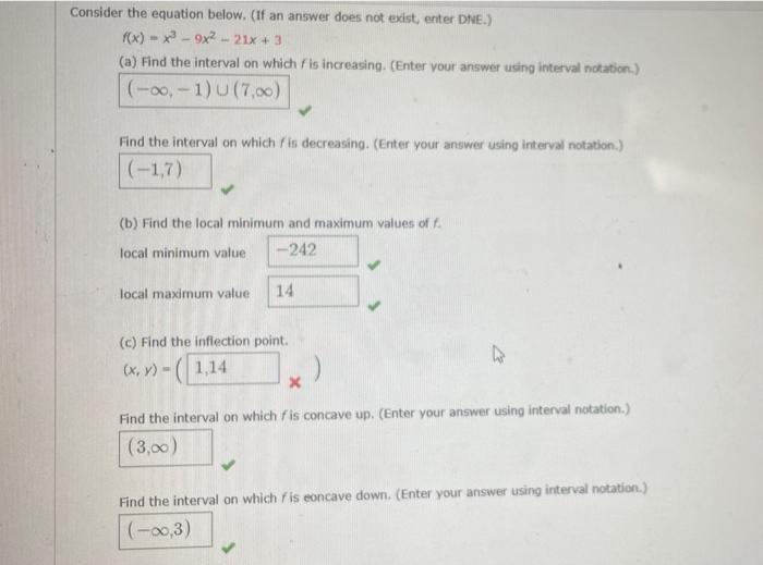 Solved Consider the equation below. (If an answer does not | Chegg.com